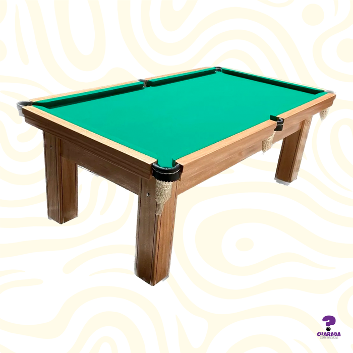 Mesa de Sinuca Residencial - 2,20. Madeira Maçiça com Pedra Ardósia